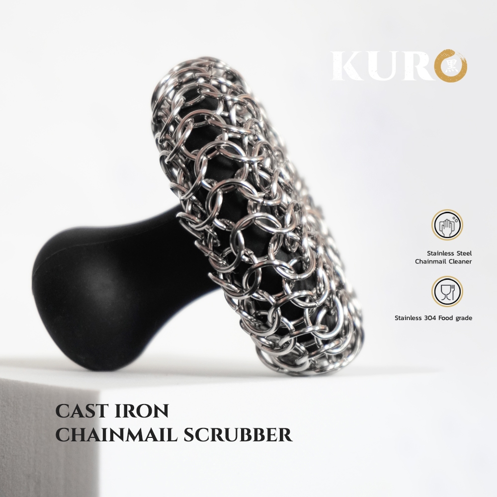 Cast Iron Chainmail Scrubber (สแตนเลสขัดกระทะเหล็กหล่อมีที่จับ ...