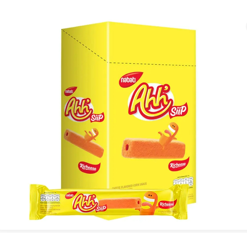อ๊ะห์ ข้าวโพดอบกรอบ รสชีส 16 กรัม 12 ชิ้น AHH SIIP CORN SNACK CHEESE 16 ...