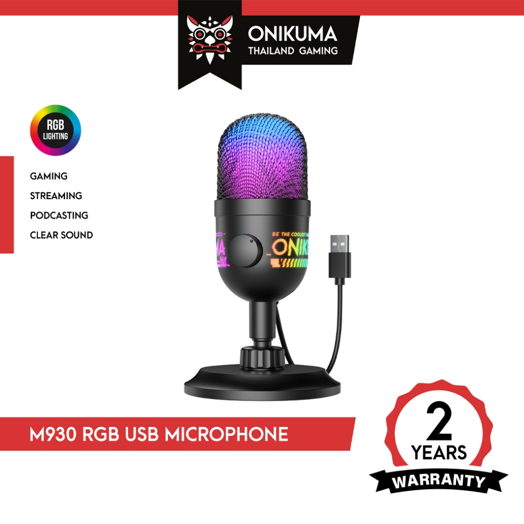 ONIKUMA M930 RGB USB MICROPHONE ไมโครโฟนตั้งโต๊ะ สตรีมมิ่ง เสึยงชัด ...