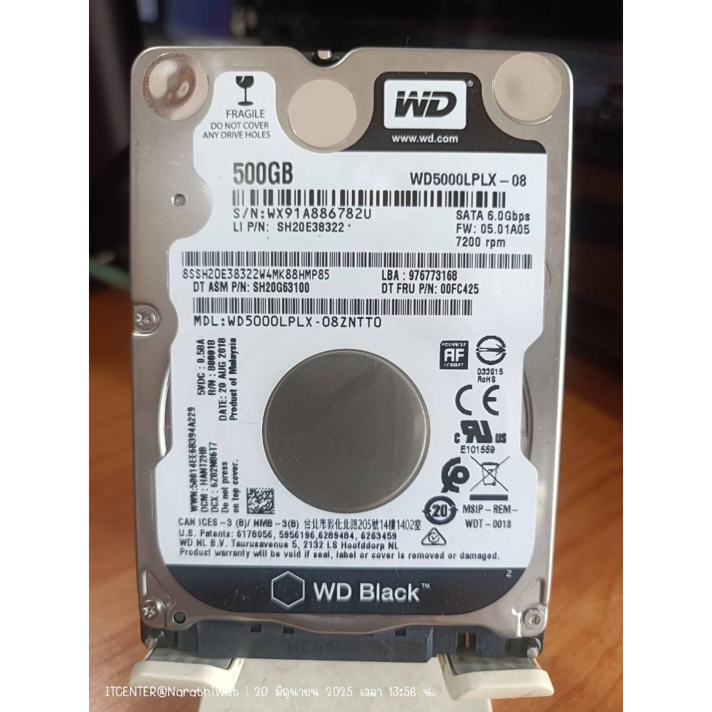 ฮาร์ดดิสก์ มือสอง ติดสี ลงวินโดว์ผ่าน WD Black 500 GB. 2.5 Sata3 7200Rpm | Shopee Thailand