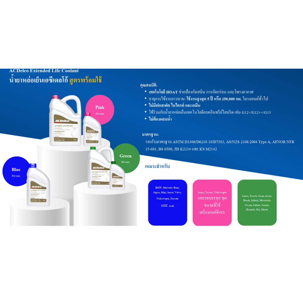 ACDelco Dexcool Extended Life Coolant น้ำยาหล่อเย็นเอซีเดลโก้ สูตรพร้อม ...