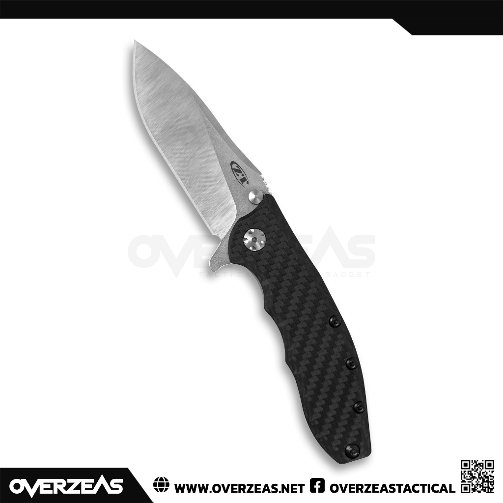 มีดพับ Zero Tolerance 0562CF Hinderer Knife Carbon Fiber (MAGNACUT 3.5" Satin/Stonewash ...