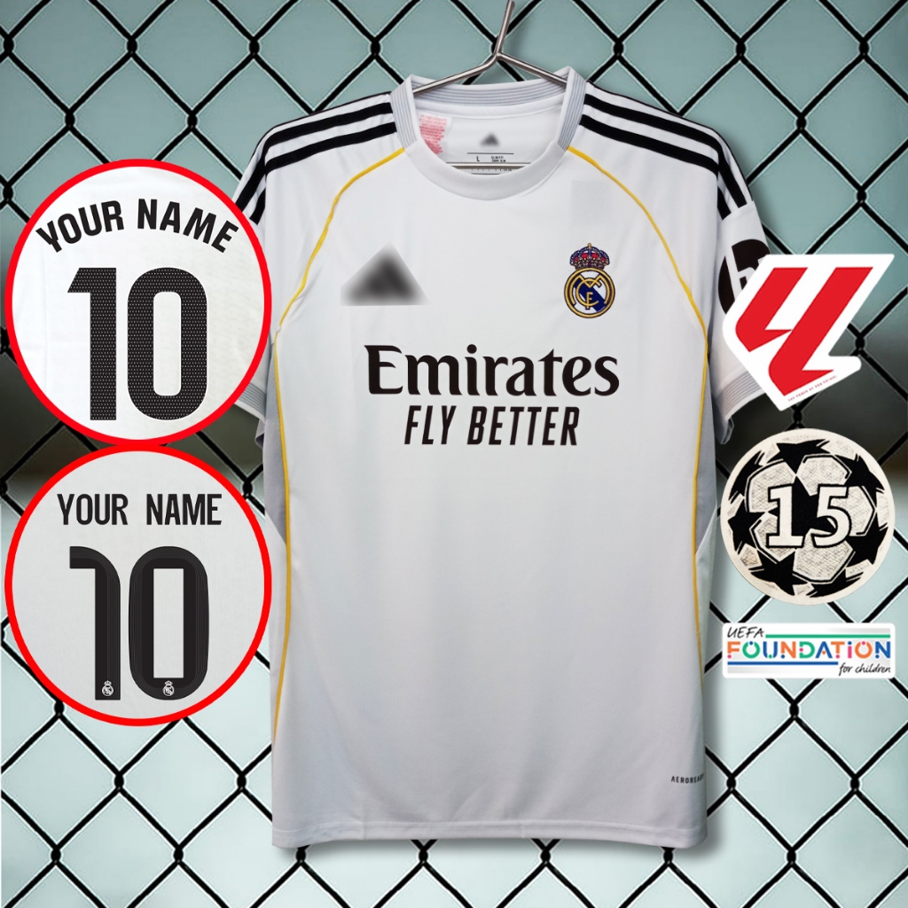 เสื้อฟุตบอล ทีม รีล มาดริด เหย้า ใหม่ปี2025-26 #AA0175 เกรดแฟนบอล รับทำชื่อเบอร์ ไซส์เอเชีย S ...