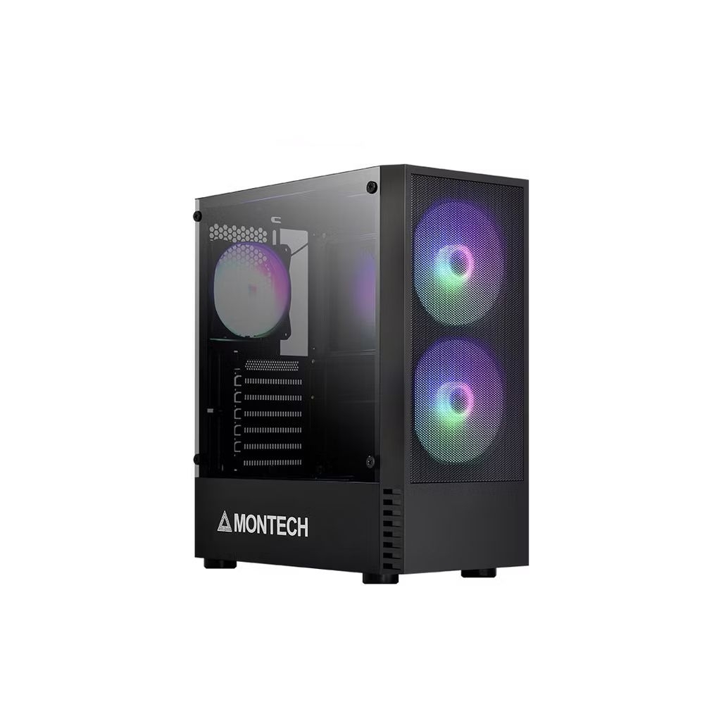 [พร้อมส่ง] เคส MONTECH X2 Mesh Glass Panel RGB Fan สีดำ มือสอง สภาพสวย ...