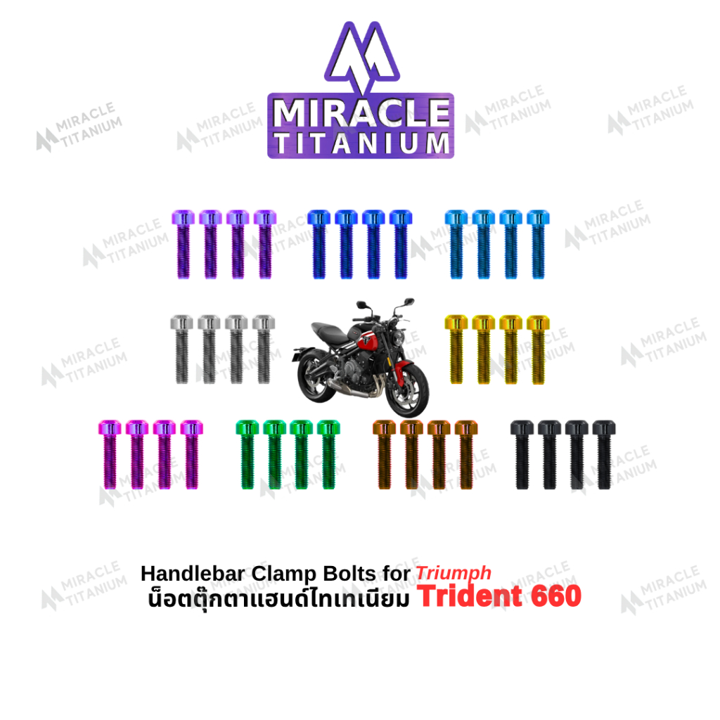 Triumph TRIDENT 660 Handlebar Clamp Bolts น็อตตุ๊กตาแฮนด์ | Shopee Thailand