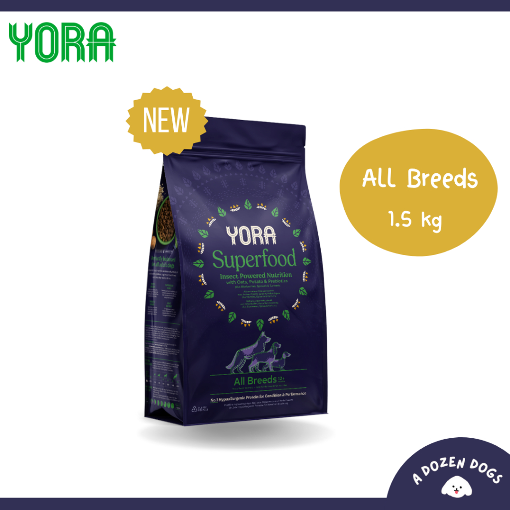 YORA All Breeds 1.5 kg. อาหารสุนัขโตเต็มวัยทุก สำหรับสุนัขแพ้ง่าย แพ้ ...