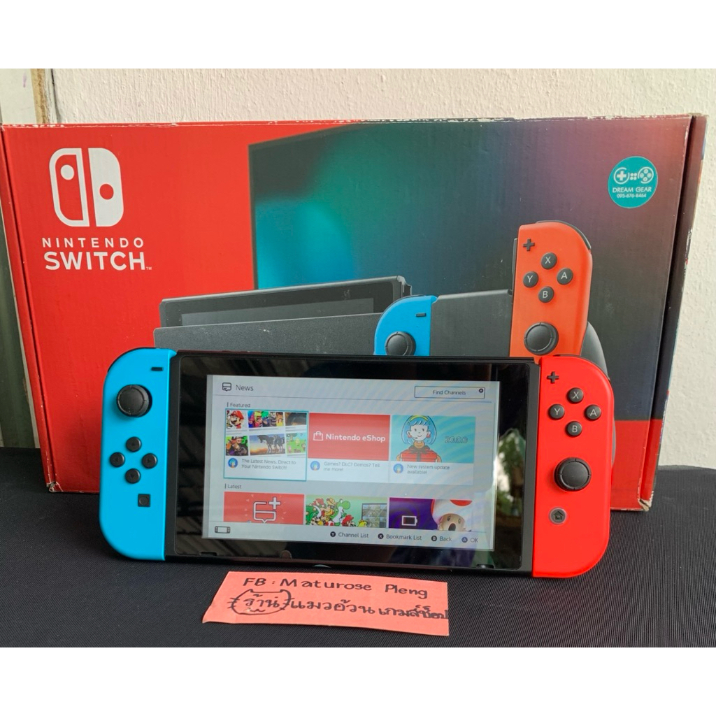 ⭕️เครื่องเกมส์มือสอง | Nintendo Switch V2 | Neon Blue/Red จอสีซีด มีขีด ...