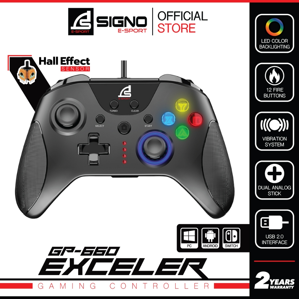 SIGNO E-Sport Gaming Controller EXCELER รุ่น GP-660 (จอยเกม) | Shopee ...