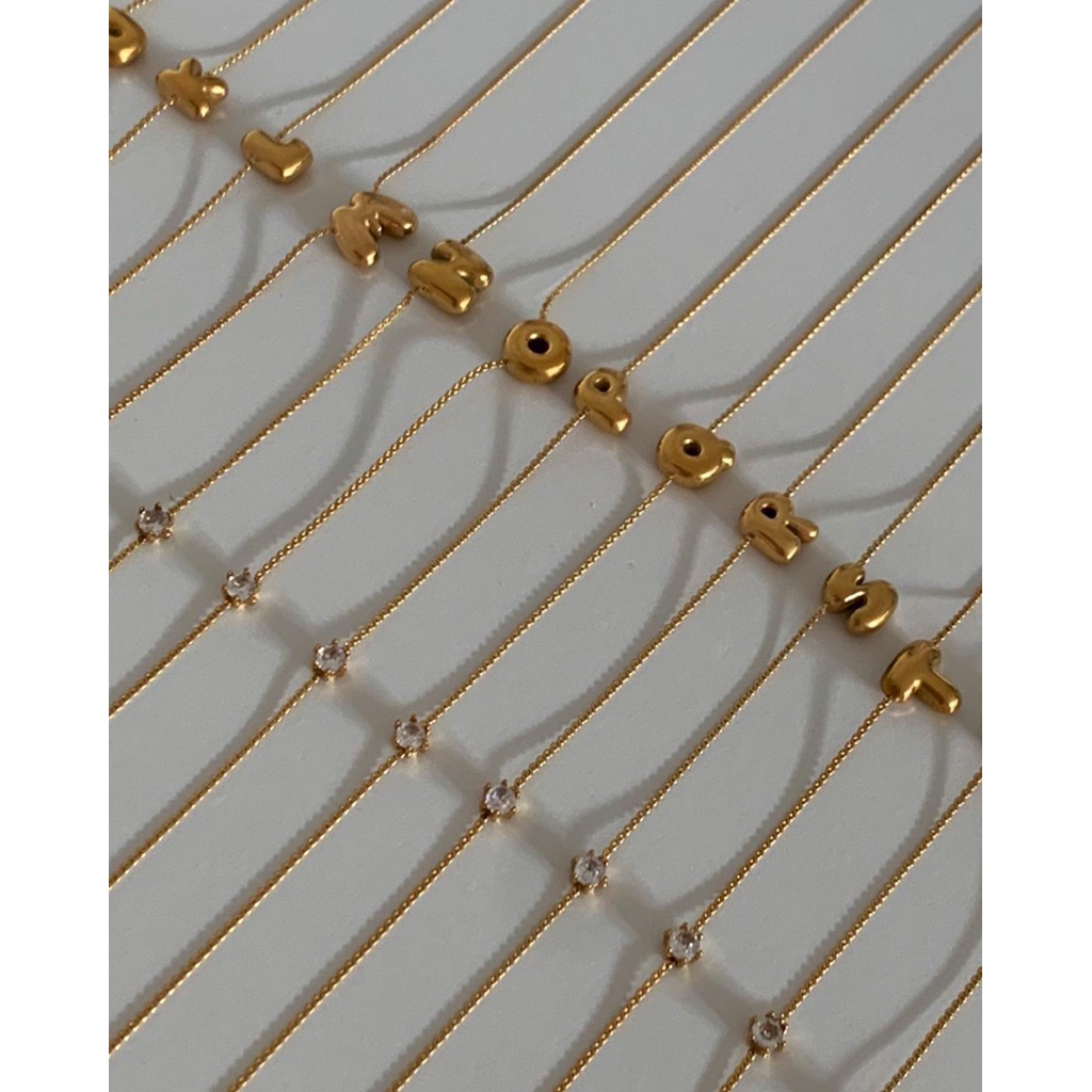 สร้อยสเตนเลสสตีล สร้อยตัวอักษร HER OBJECTIVE_HER BOLD MUMU INITIAL NECKLACE | Shopee Thailand