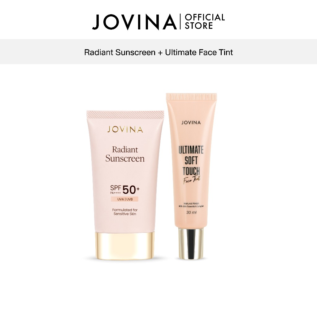 Jovina - Radiant Sunscreen + Ultimate Face Tint กันแดดโจวีน่า + เฟส ...