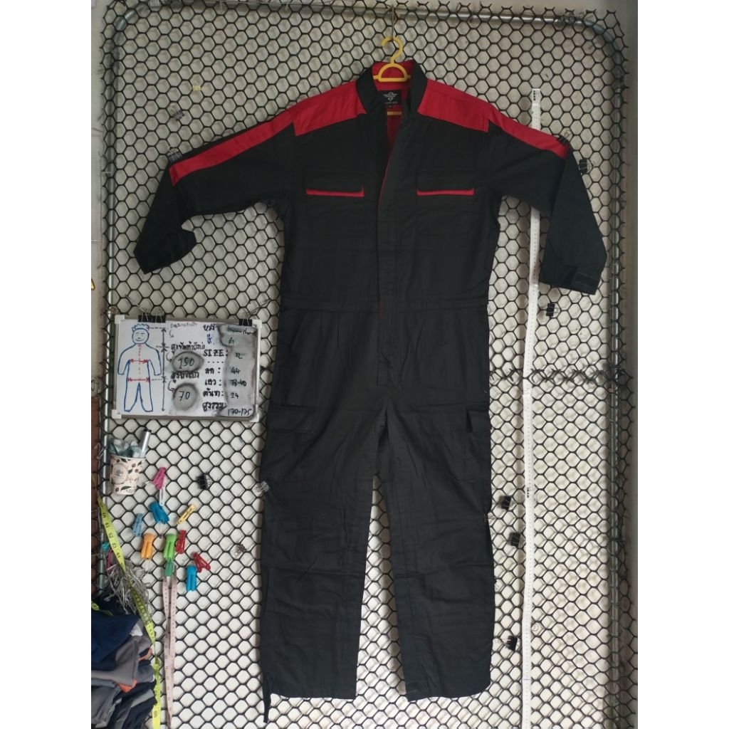 ชุดหมีช่าง K Yung Shin (เอว 38"~40") สี ดำ XL to XXL ไม่มีรูขาด ไม่มี ...