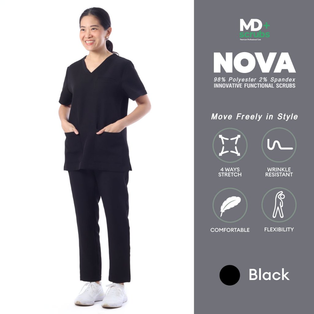 (มีบริการปักชื่อ) MD Scrubs plus ชุดสครับผู้หญิง รุ่น NOVA อยู่ทรง สวม ...