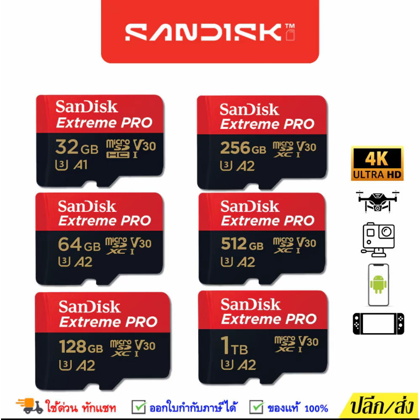 SanDisk Extreme Pro Micro SD Card 5K SDXC32GB 64GB 128GB 256GB 512GB ...
