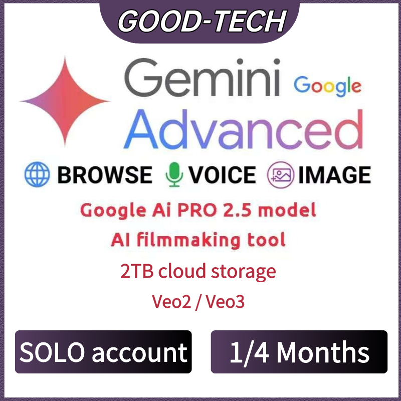 gemini advanced ai 2.5 pro มาพร้อมกับพื้นที่เก็บข้อมูลบนคลาวด์ 2TB support Veo2 / Veo3 1/4 ...