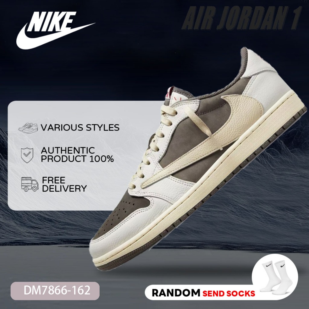 ของแท้100% Travis Scott x Jordan Air Jordan 1 DM7866-162 Men's and ...