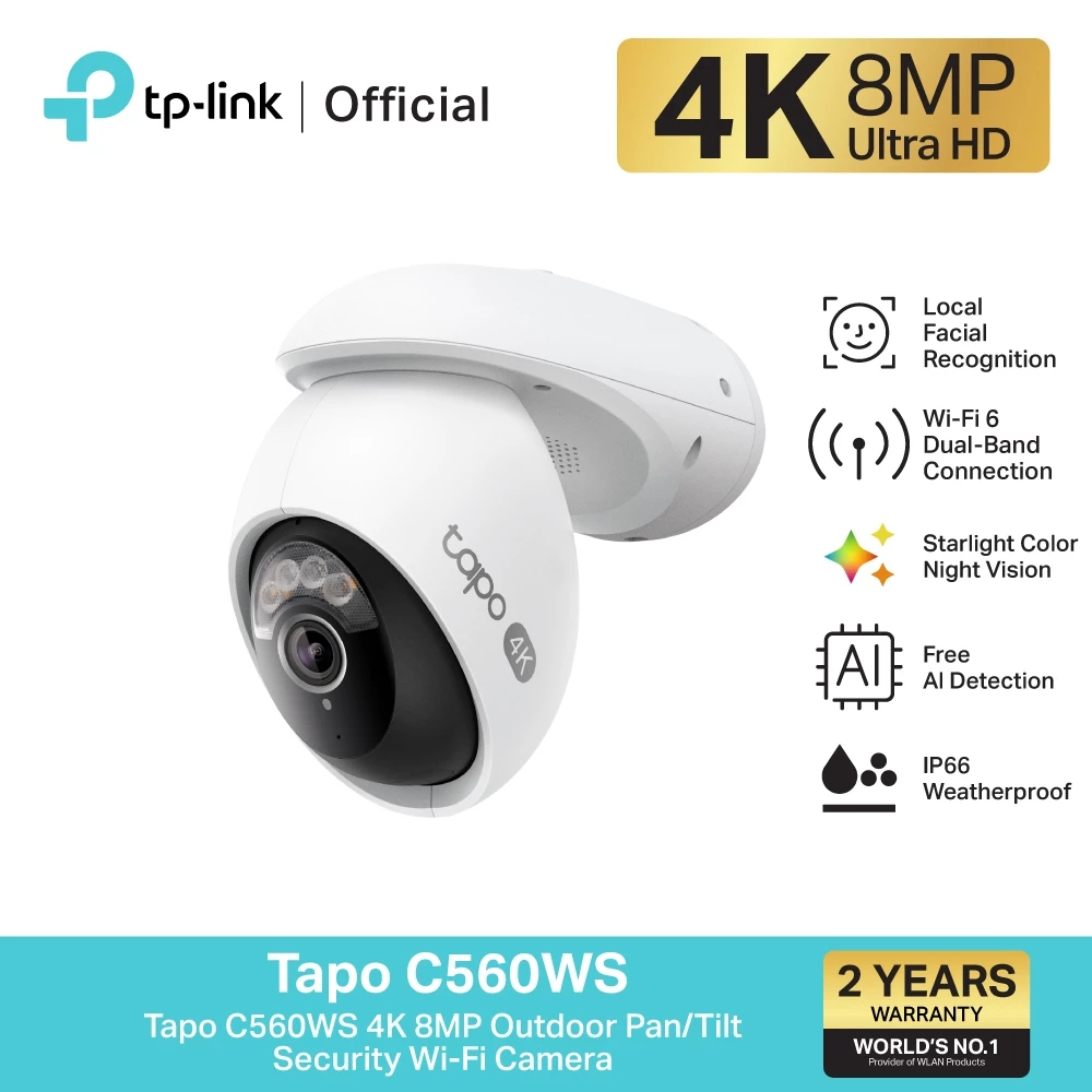 🔥ขายดีส่งไว🔥TP-LINK (Tapo C560WS) 4K 8MP Outdoor Pan/Tilt Security Wi ...