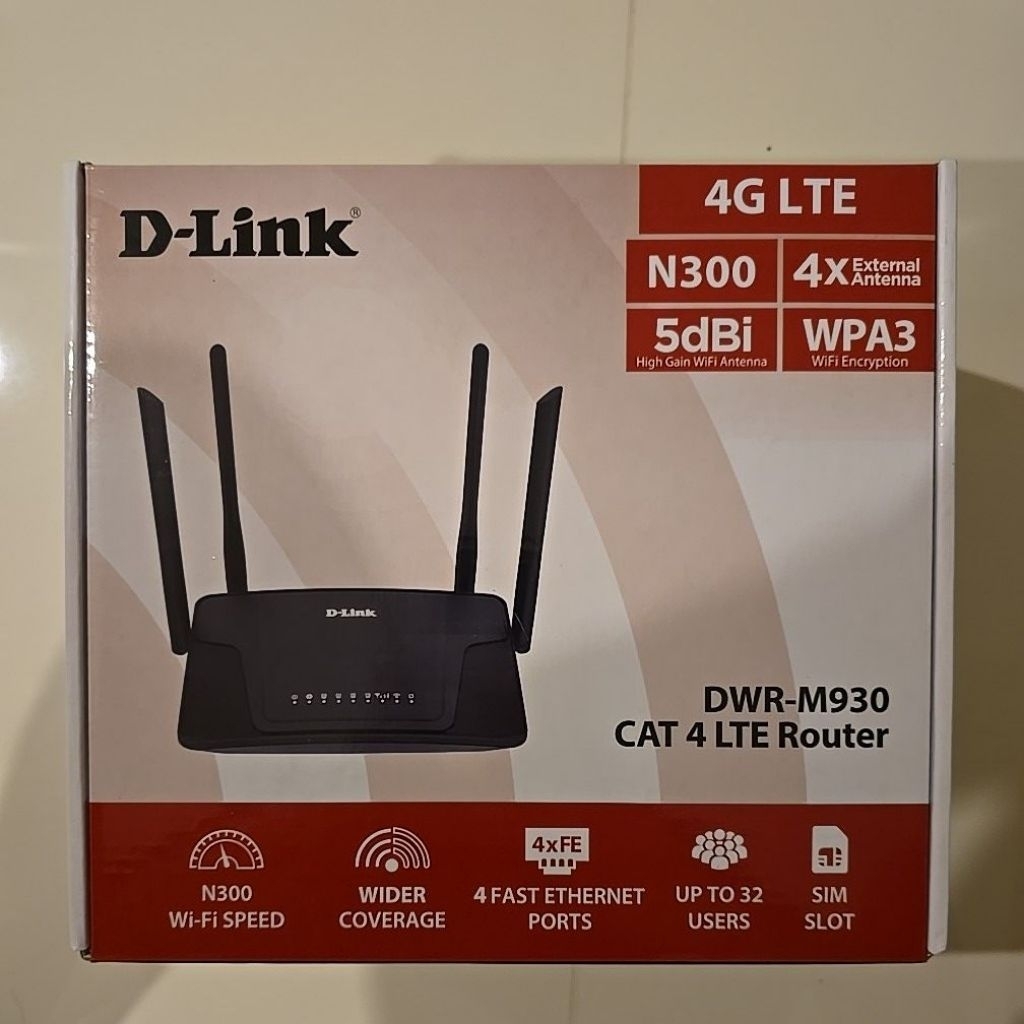 D-Link Network DWR-M930 N300 4G LTE มี 4 เสา (มือสองสภาพดีมาก) ใส่ซิม ...