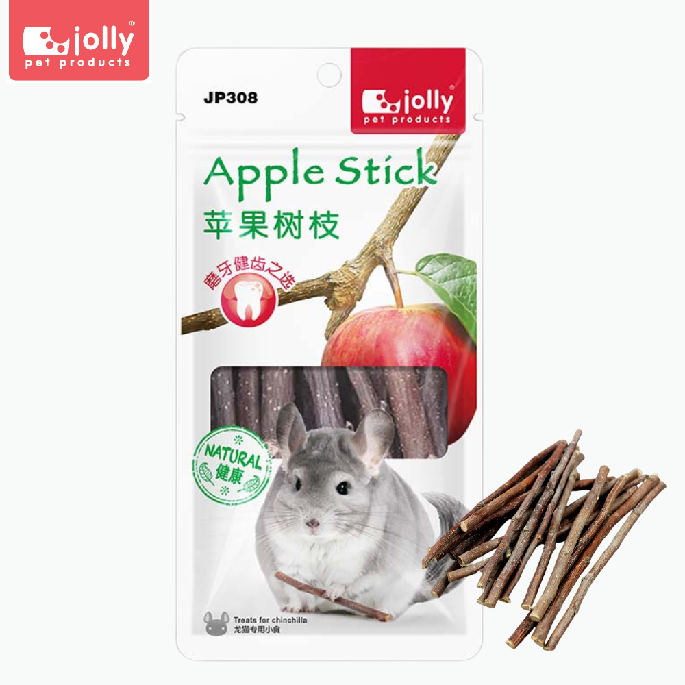 Jolly (จอลลี่) Apple sticks กิ่งแอปเปิ้ล ไม้แอปเปิ้ลลับฟัน ขนมชินชิล่า, กระต่าย แกสบี้ (60g ...