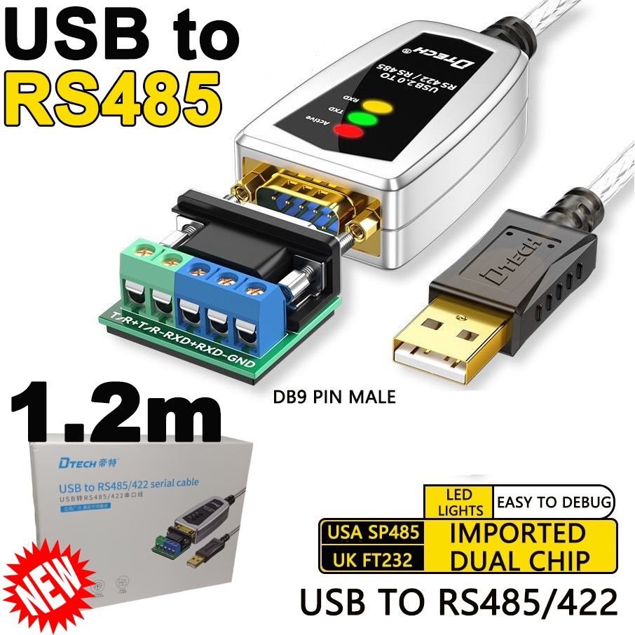 สายแปลง USB 2.0 to RS485 RS422 Serial Converter Adapter Cable 1.2m FTDI Chip Windows Mac OS ...