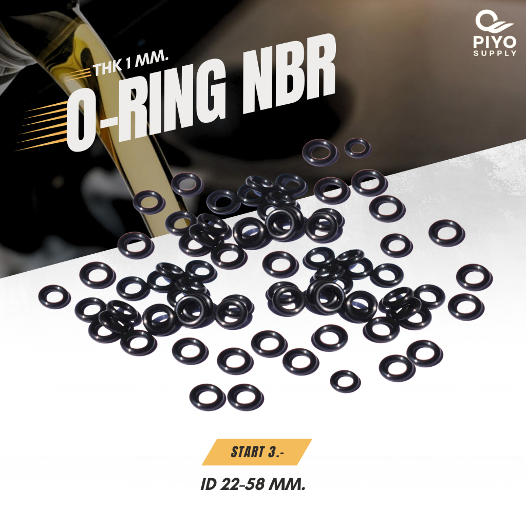 โอริง O-Ring วงใน ID 22 - 58 mm ความหนา 1 มิล ยางโอริง NBR 70 เลือกขนาด ...