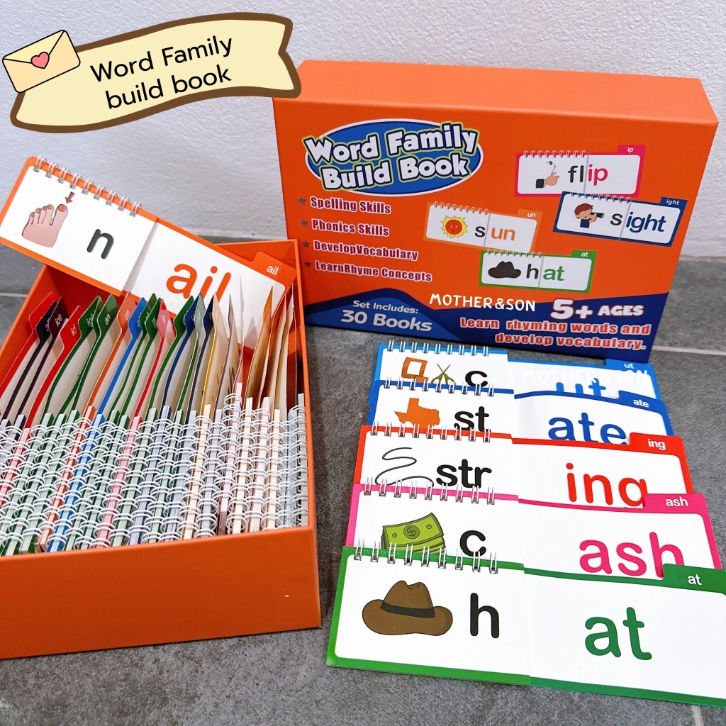 🔥ชุดฝึกหัดอ่าน Letter Sounds Flash Cards - ชุด Word Family Build Book ...