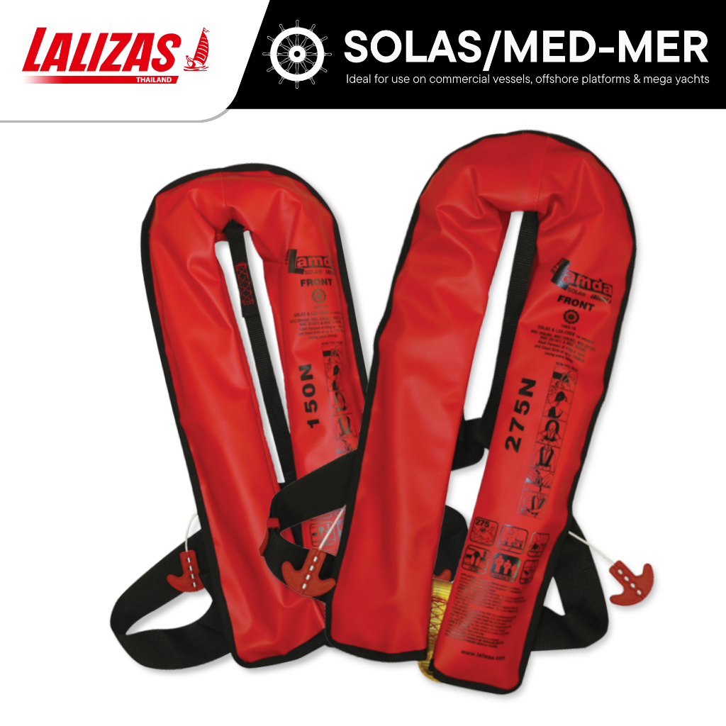 เสื้อชูชีพพองลมอัตโนมัติ มาตรฐาน SOLAS/MED - Lamda, Inflatable ...