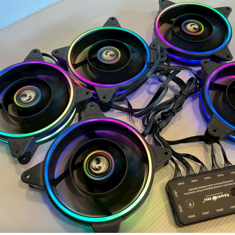 Cooling Fan (พัดลมระบายความร้อน) Tsunami Protector ) ARGB 12CM 4 ชิ้น ...