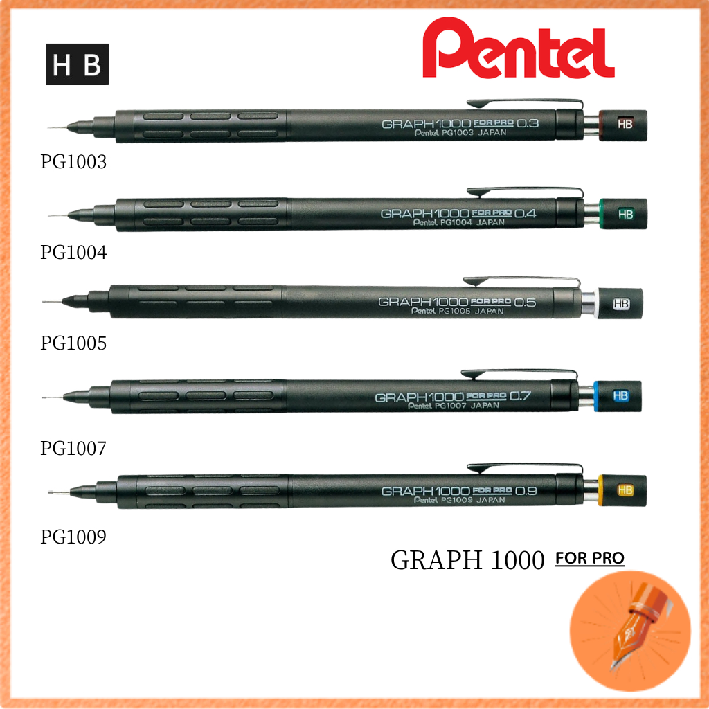 Pentel Mechanical Pencil Graph 1000 For Pro 0.3/0.4/0.5/0.7/0.9mm ...