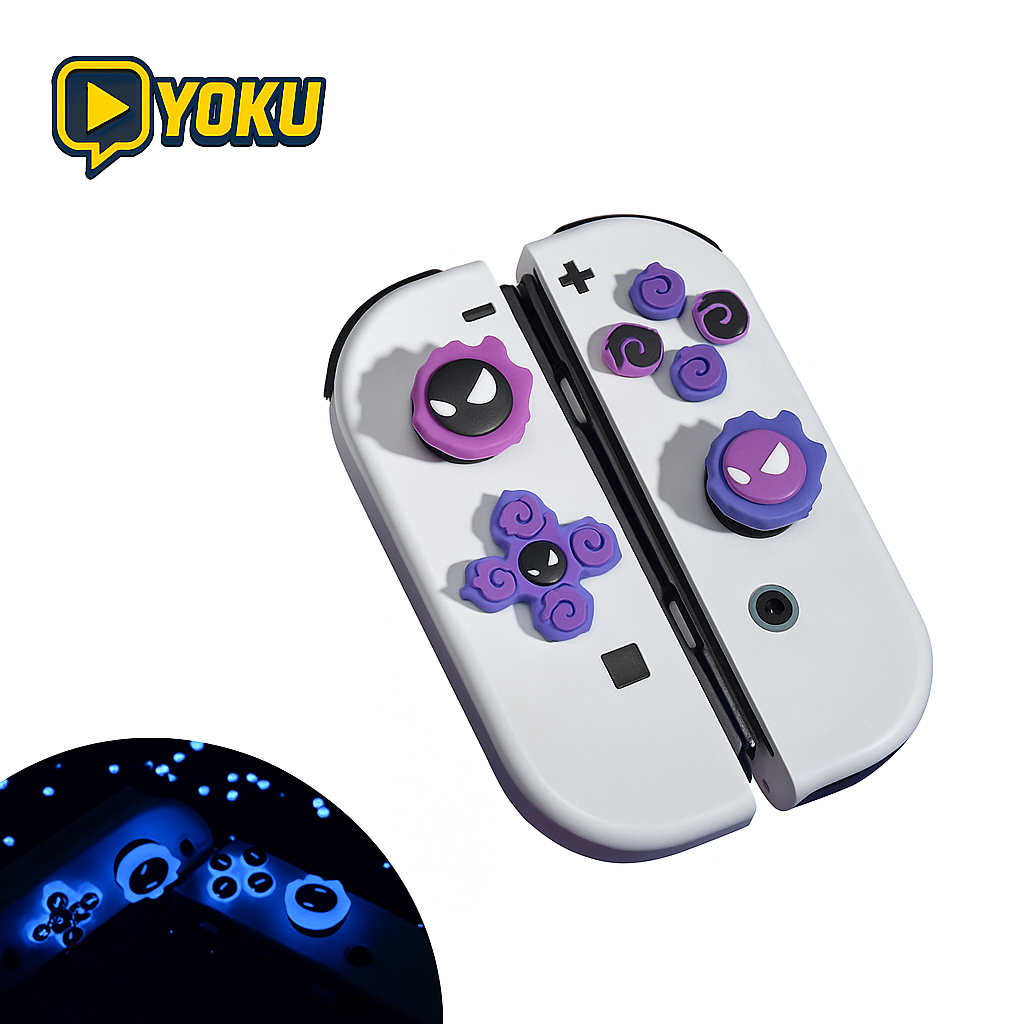 จุกครอบปุ่มจอย Joy-Con เรืองแสง | ปุ่มยางซิลิโคน NS Switch / OLED | สัมผัสนุ่ม พกพาง่าย เล่น ...
