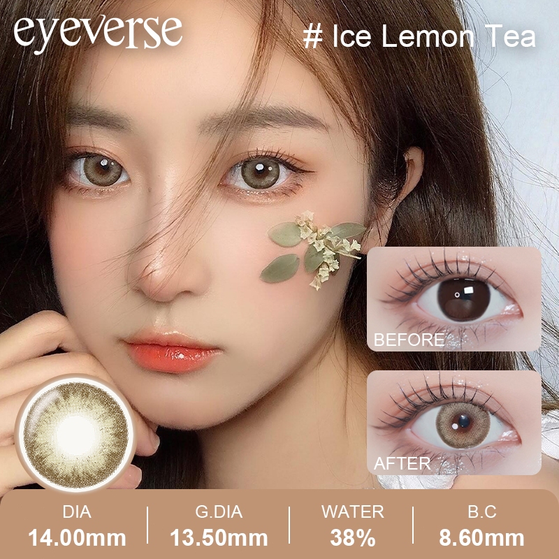 Eyeverse สีน้ำแข็งเลม่อนที เลนส์แต่งตา 14mm แบบรายเดือน COD นุ่มสบายตา แถมฟรีน้ำยา | Shopee Thailand