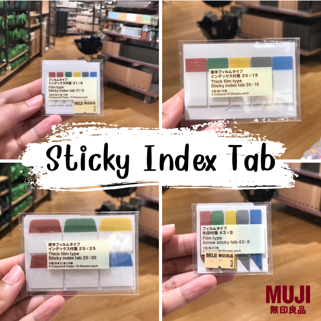 [MUJI] Sticky Index มูจิ แบบมีกาว สติ๊กเกอร์ ที่คั่นหน้า Memo บุ๊คมาร์ค ...