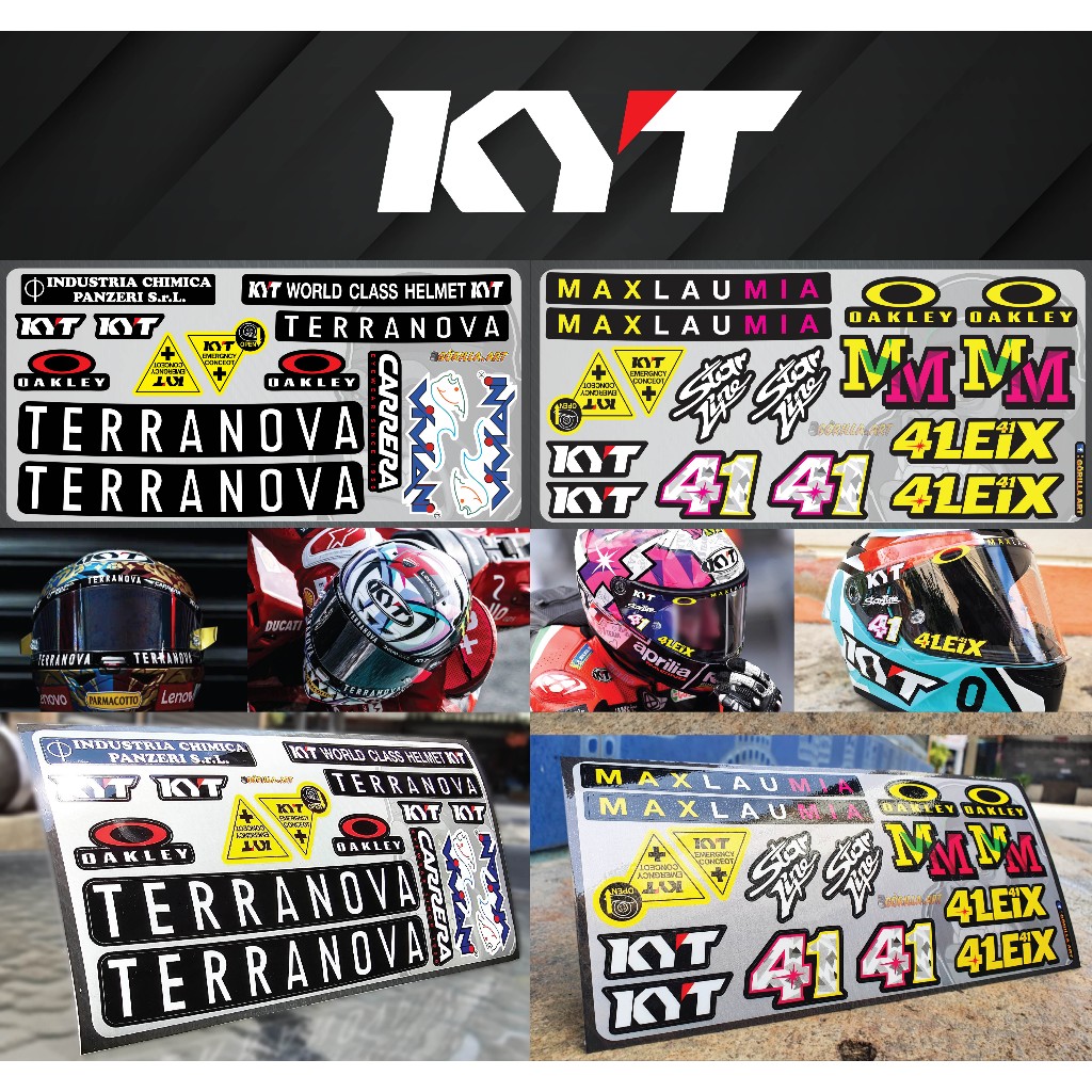 สติ๊กเกอร์ชิวหมวกกันน็อค KYT MOTOGP เกรดพรีเมี่ยม Sticker Helmet ...