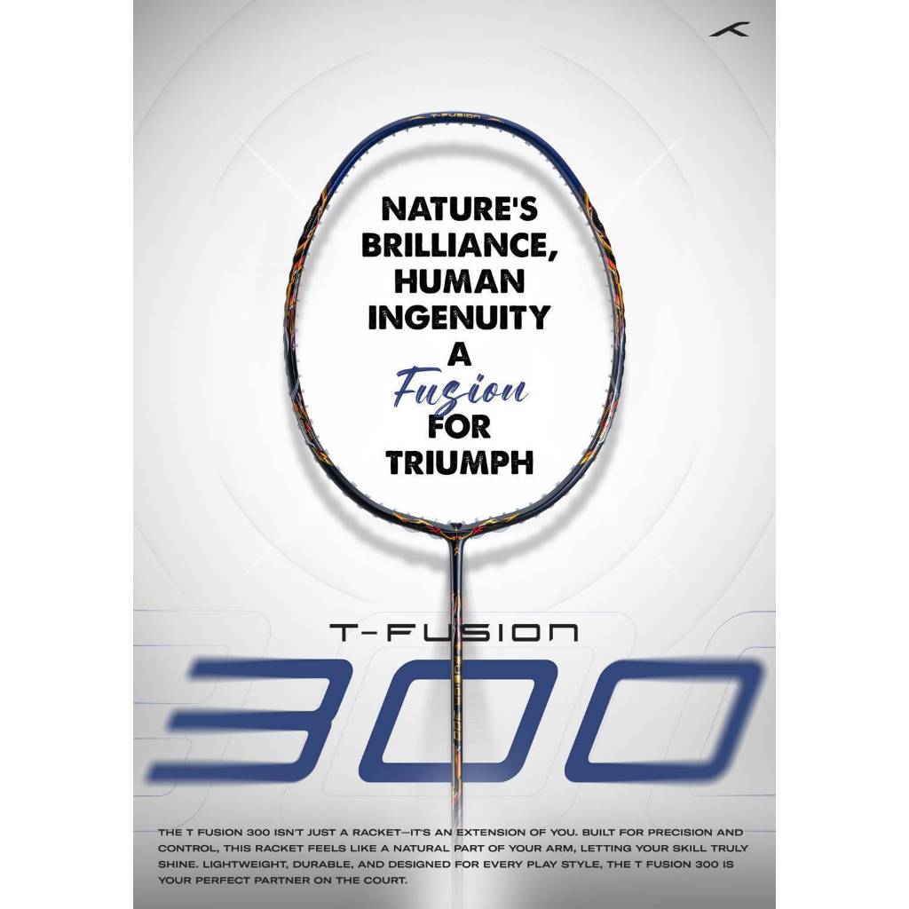 HUNDRED ไม้แบดมินตัน รุ่น T-FUSION 300 (4U/5U) แถมซอง+พันด้าม+เอ็น ...