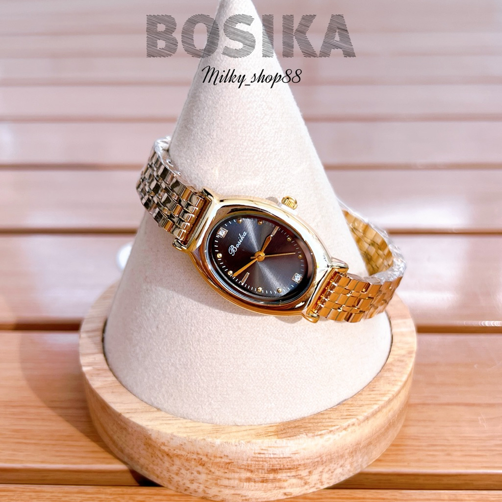 (M57) นาฬิกา BOSIKA รุ่นใหม่ล่าสุด หน้าปัดทรงรี ปัดจุดเพชร ระบบควอช สวย ...
