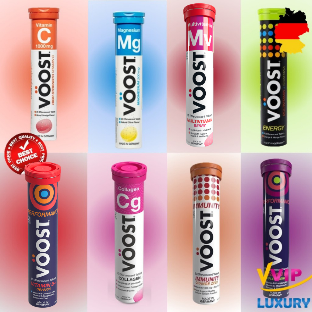 voost เม็ดฟู่ grade premium จากเยอรมัน Vitamin C / Multi vitamin / Energy / Magnesium 20 Tablets ...