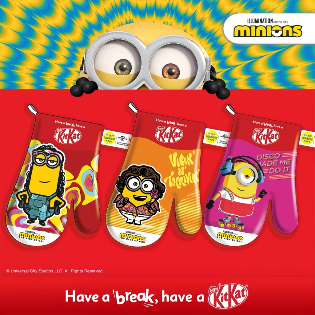 KIT KAT x MINIONS เซตถุงมือกันความร้อนคิทแคท 2 ชิ้น/ชุด Gloves Set Heat ...