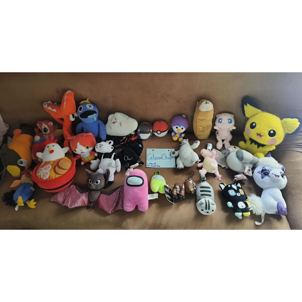 (พร้อมส่ง) ตุ๊กตามือสองของแท้ Minecraft Pokemon Genshin Squishmallow ...