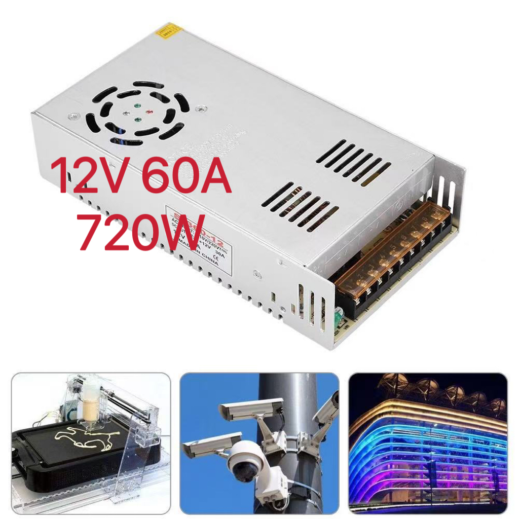 หม้อแปลงไฟฟ้า 220VAC 12VDC 50A 600W 9ช่อง POWER SUPPLY SWITCHING 12V ...
