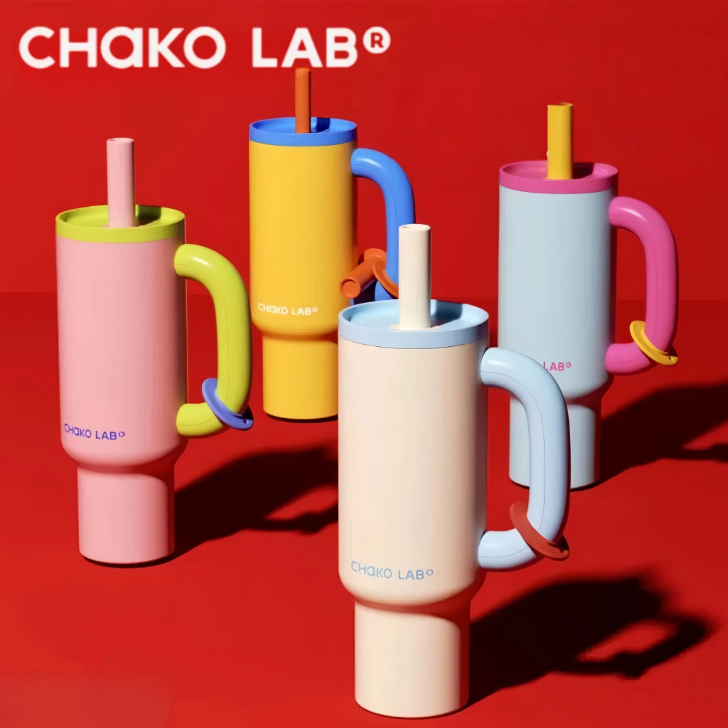 CHAKO LAB ซับเซรามิกยักษ์แบบพกพาพร้อมหลอด ถ้วยฉนวนความจุขนาดใหญ่ 1050ML | Shopee Thailand