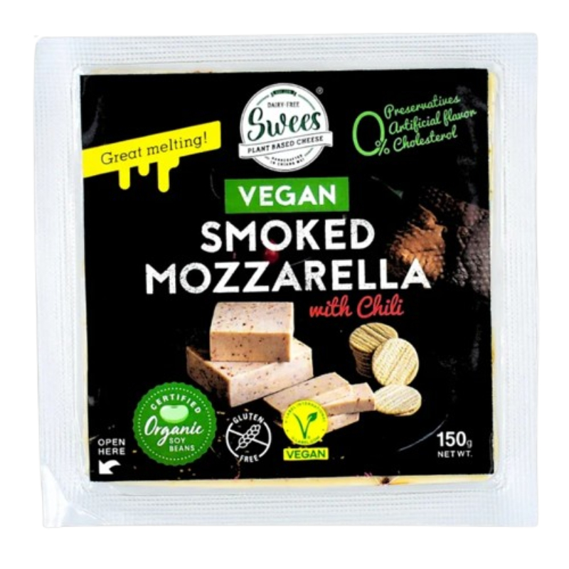 สวีส ชีสวีแกน มอซซาเรลล่าผสมพริก แบบก้อน 150 กรัม - Plant Based Smoked ...