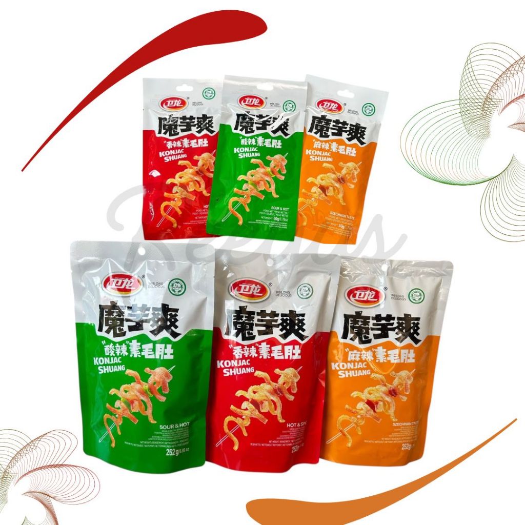 Weilong Delicious Konjac Shuang เส้นบุกหรือหมึกกรุบรสต่างๆ มี 3 รส 2 ...