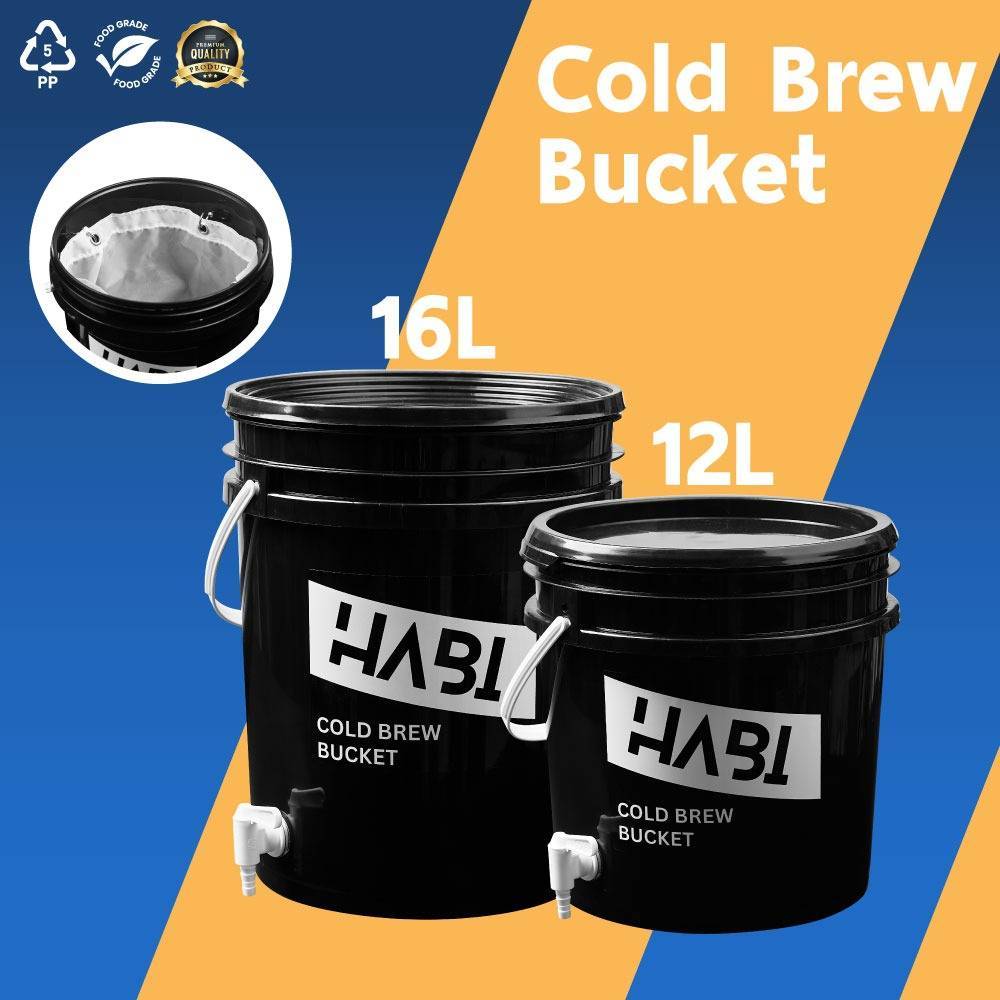 Cold Brew Bucket 12L. 16L. ถังทำกาแฟสกัดเย็นพร้อมผ้ากรอง พลาสติก Food ...