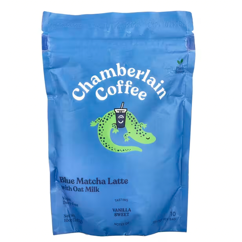 Chamberlain Blue Matcha Latte with Oat Milk ผงชาเขียวมัทฉะ บลูลาเต้ นม ...