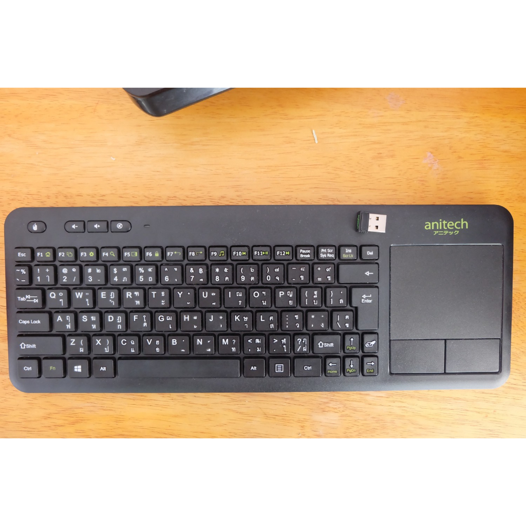 WIRELESS KEYBOARD (คีย์บอร์ดไร้สาย) ANITECH TOUCH PAD P503 (BLACK ...