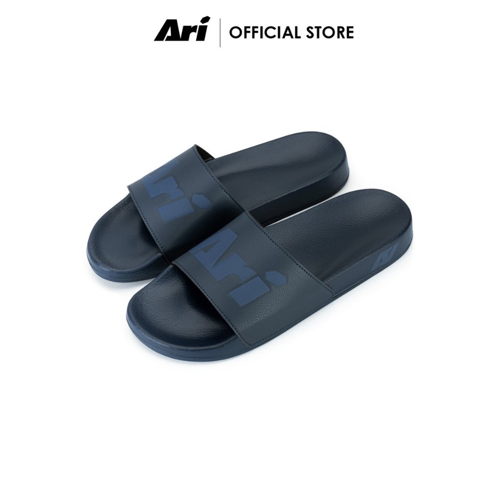 ARI SLIDE SANDALS - NAVY (AFW0008-03) รองเท้าแตะ อาริ SLIDE SANDALS สี ...