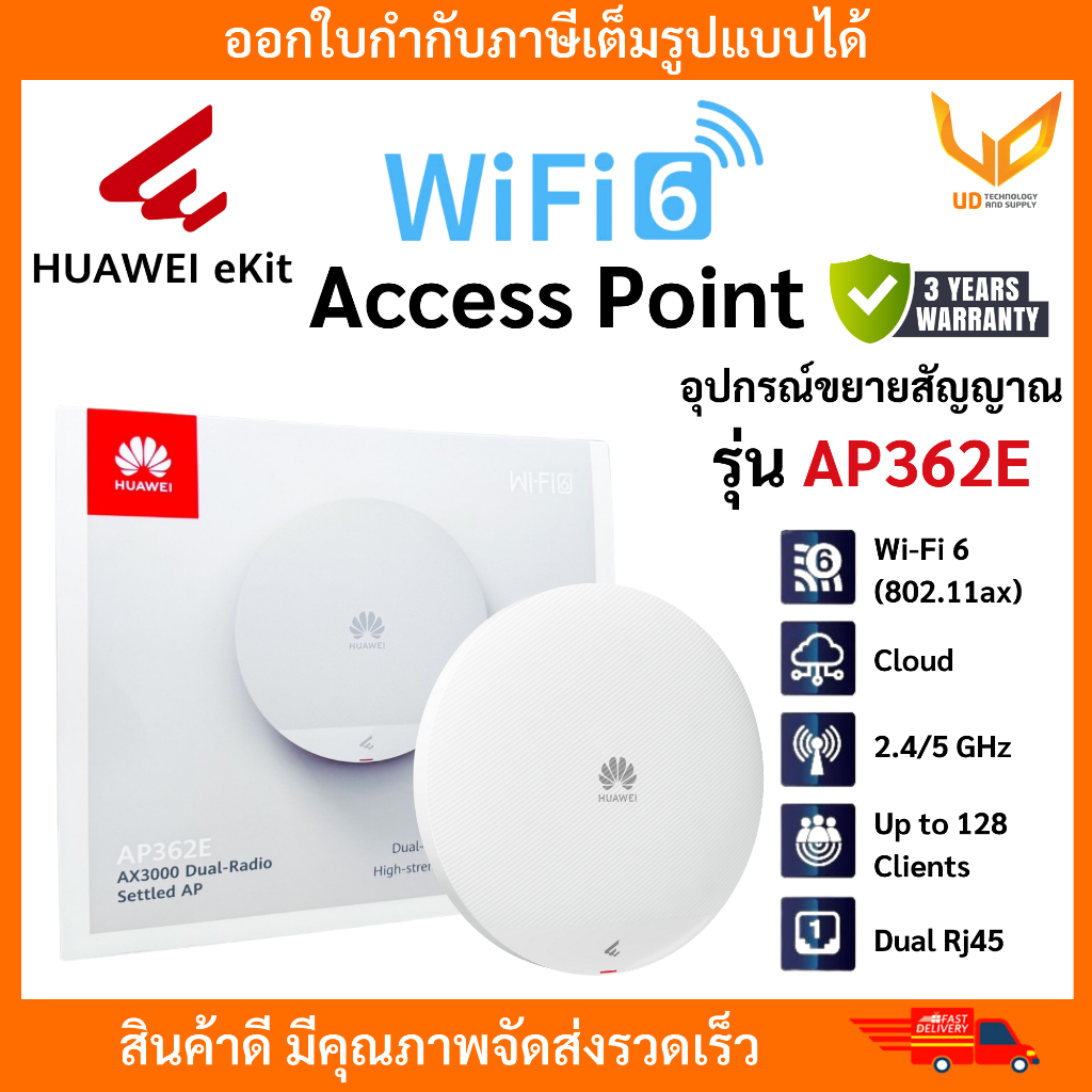 Huawei eKit รุ่น AP362E Wireless Access Point AX3000 Dual-Band Wi-Fi 6 ...