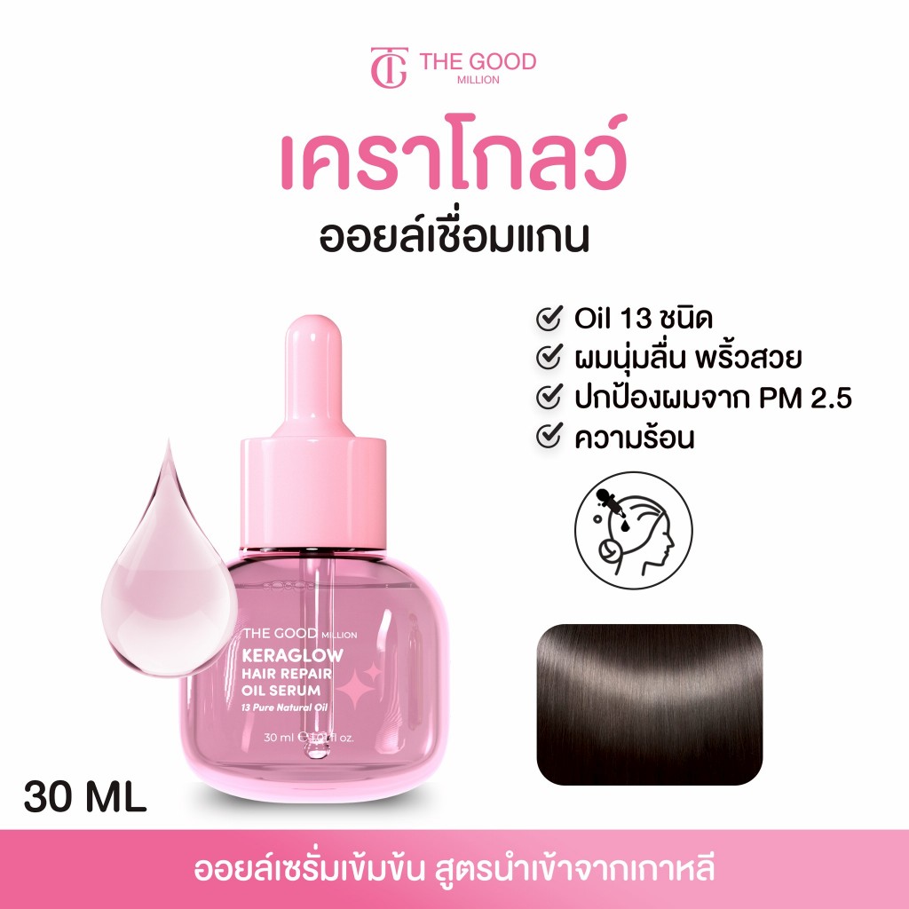Keraglow Hair Repair Oil Serum ออยล์บำรุงผม เชื่อมแกนผม ฟื้นฟูผมเสีย ...