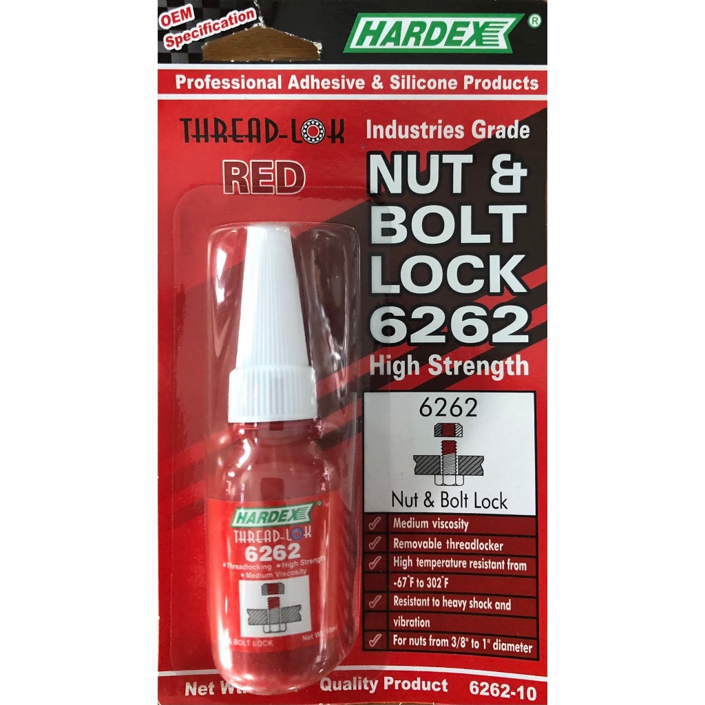 Hardex Nut & Bolt Lock 6262 น้ำยาล็อคเกลียว 6262 (แรงยึดสูง) น้ำยาล๊อค ...