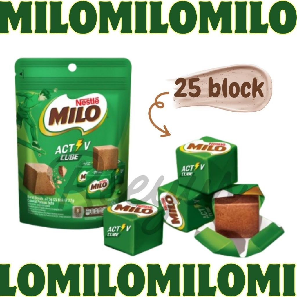 Nestle Milo Activ Cube ไมโลอัดเม็ดทรงสี่เหลี่ยม ขนาด 67.5 กรัม มีประมาณ ...
