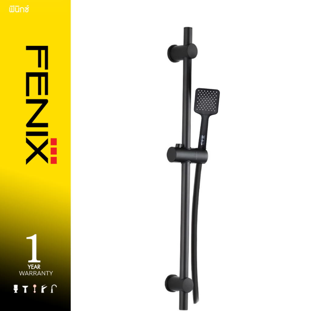 DONMARK ราวสไลด์สแตนเลส พร้อมชุดฝักบัว สีดำ ปรับ 3 ระดับ รุ่น BM-223P1920 | Shopee Thailand